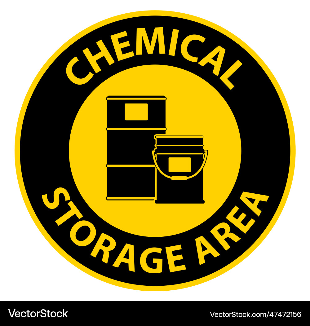 Caution chemical storage symbol sign on white Vector Image