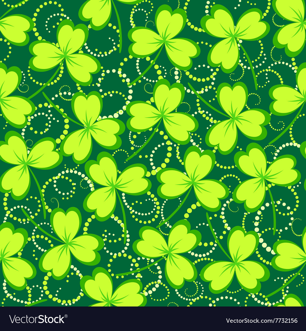 Clover leaves seamless pattern Royalty Free Vector Image Clover leaves seamless pattern Royalty Free Vector Image