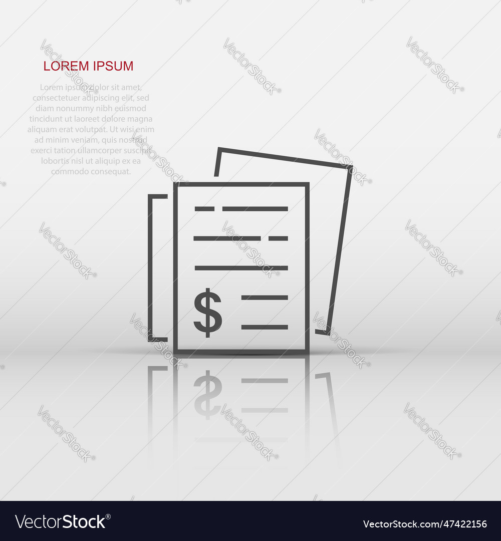 Financial statement icon in flat style document Vector Image