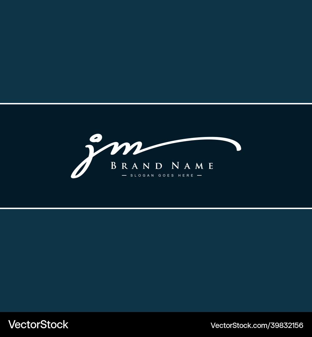 Initial letter jm logo hand drawn signature logo Vector Image