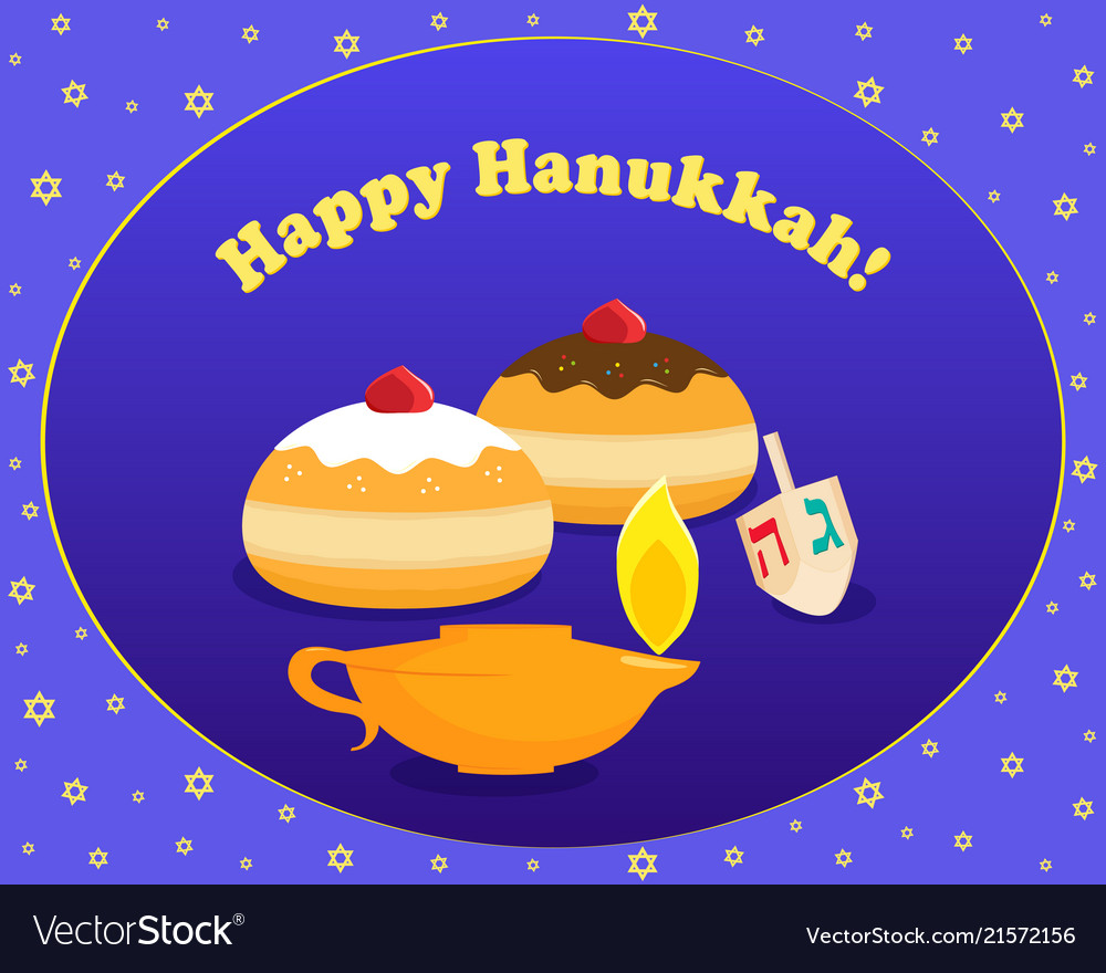 Jewish holiday of hanukkah happy Royalty Free Vector Image