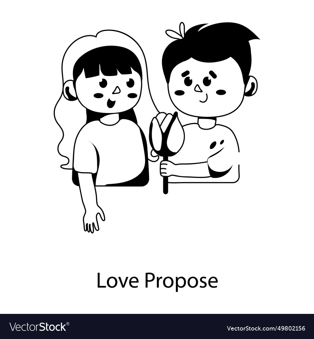 Love propose Royalty Free Vector Image - VectorStock