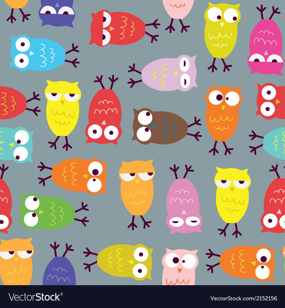 Owl seamless pattern Royalty Free Vector Image