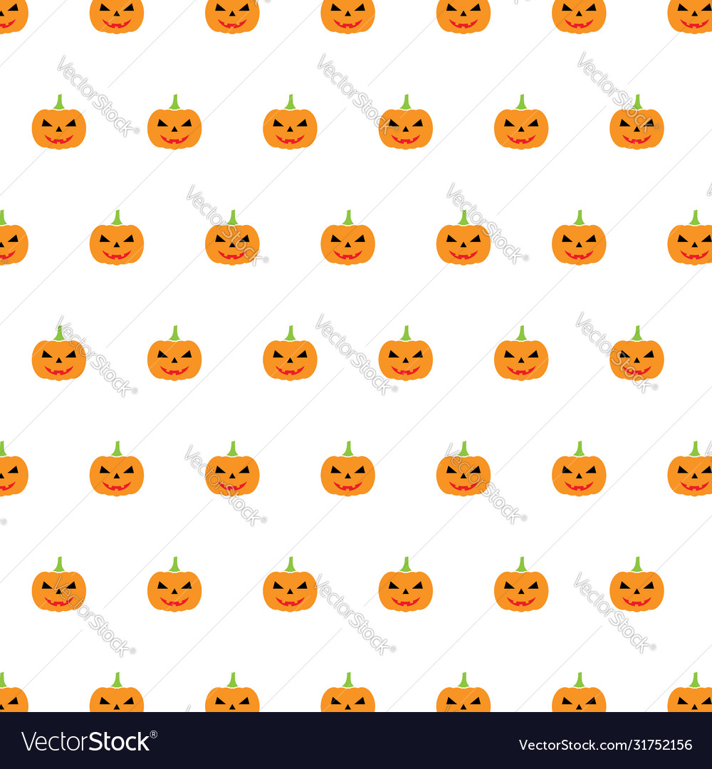 Pumpkin background seamless pattern happy Vector Image