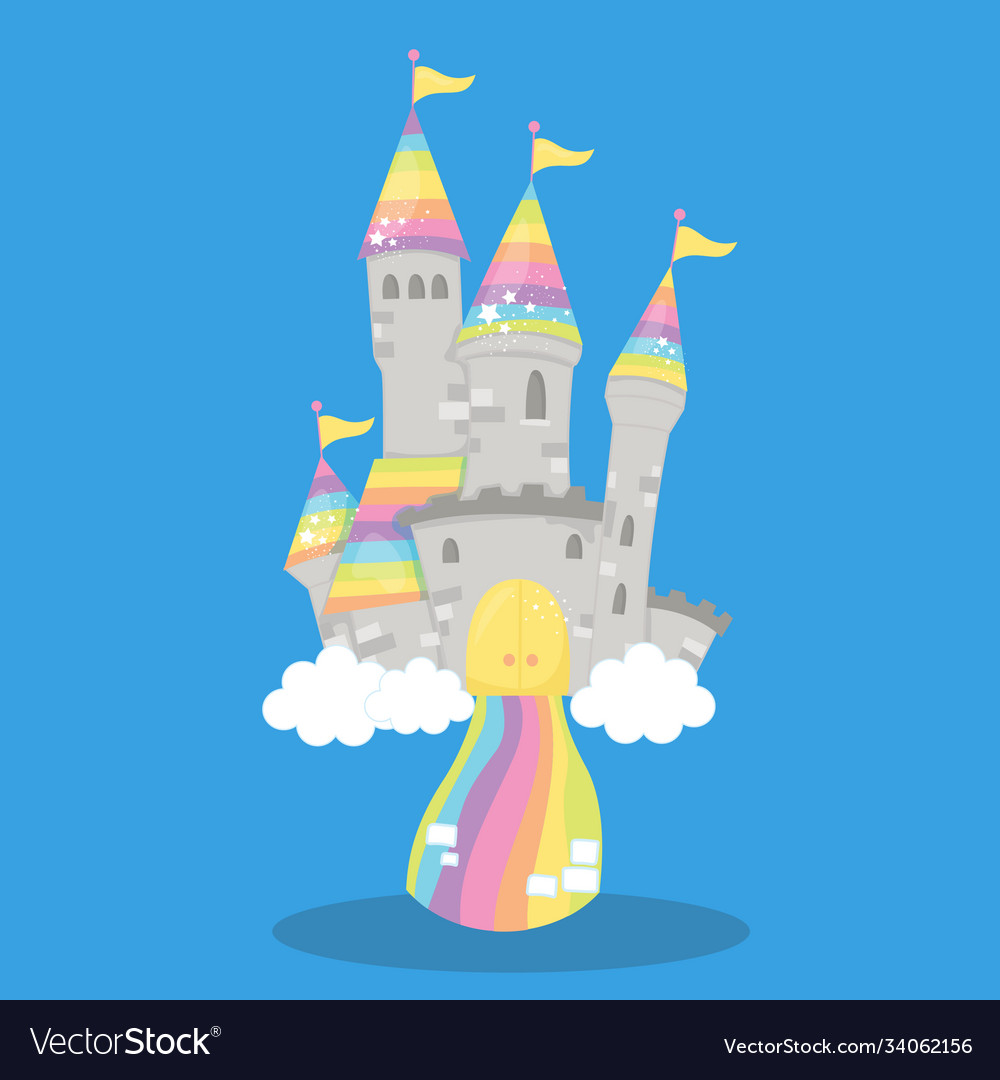 Rainbow castle 06 Royalty Free Vector Image - VectorStock