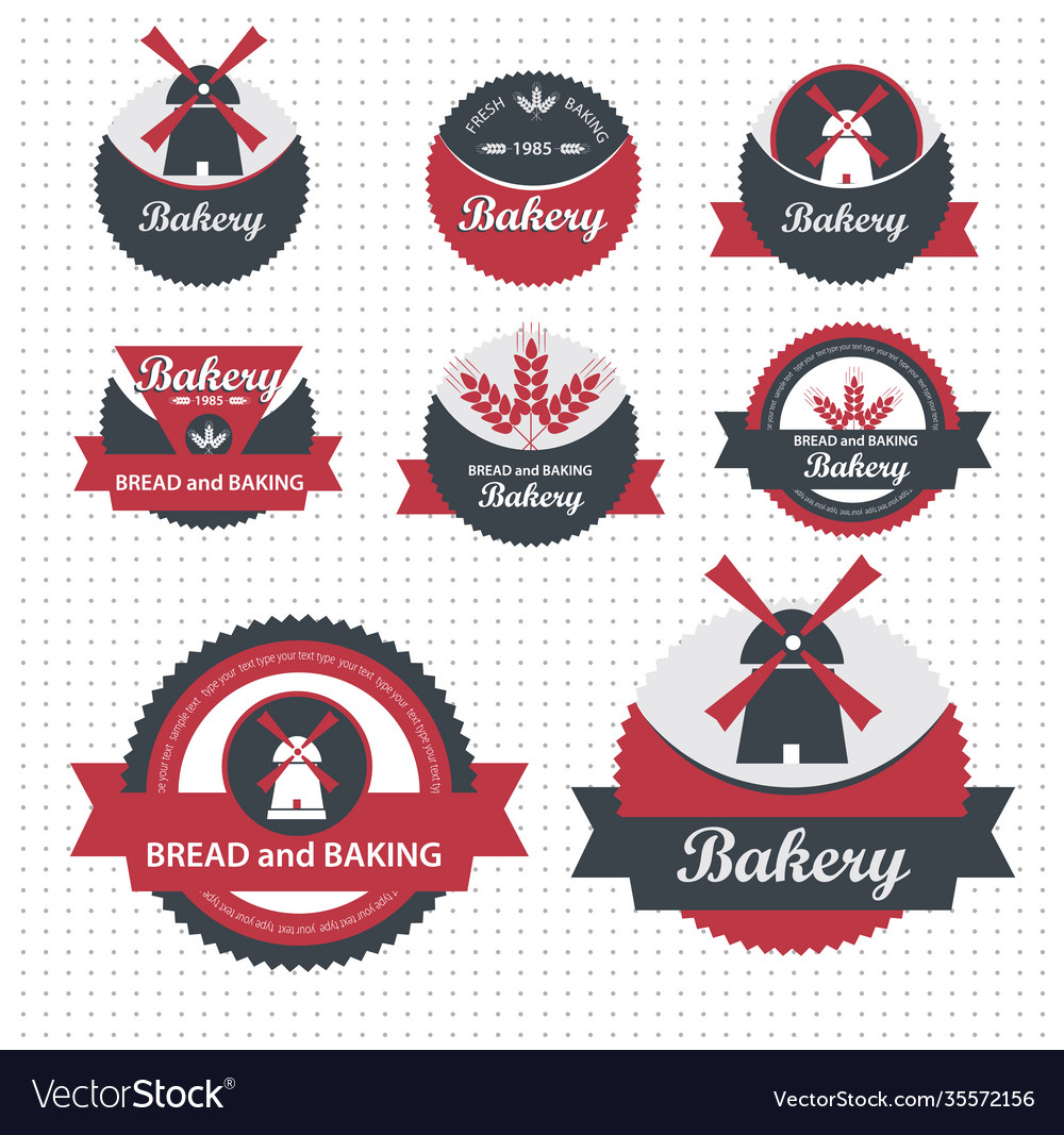 Set bakery labels Royalty Free Vector Image - VectorStock