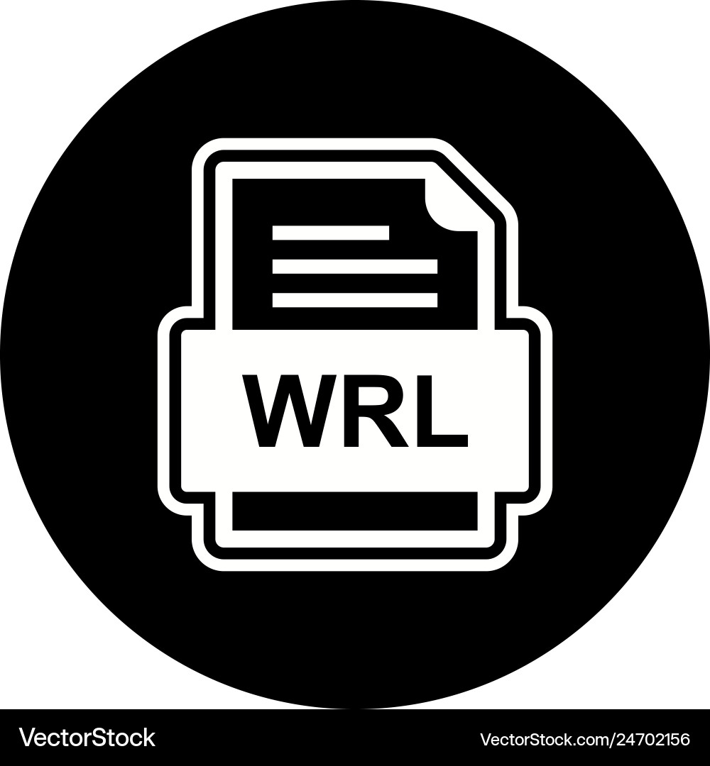Wrl file document icon Royalty Free Vector Image
