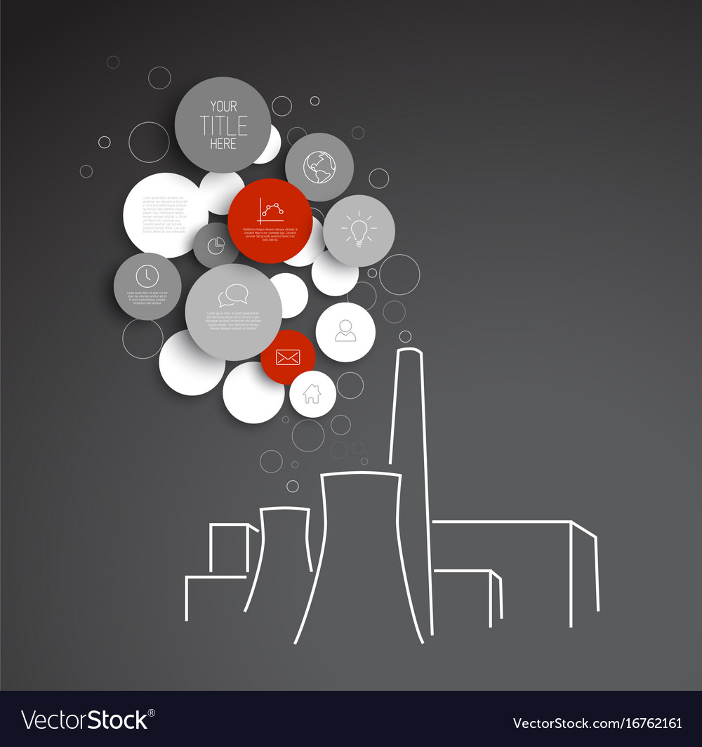 Abstract circles pollution infographic template Vector Image