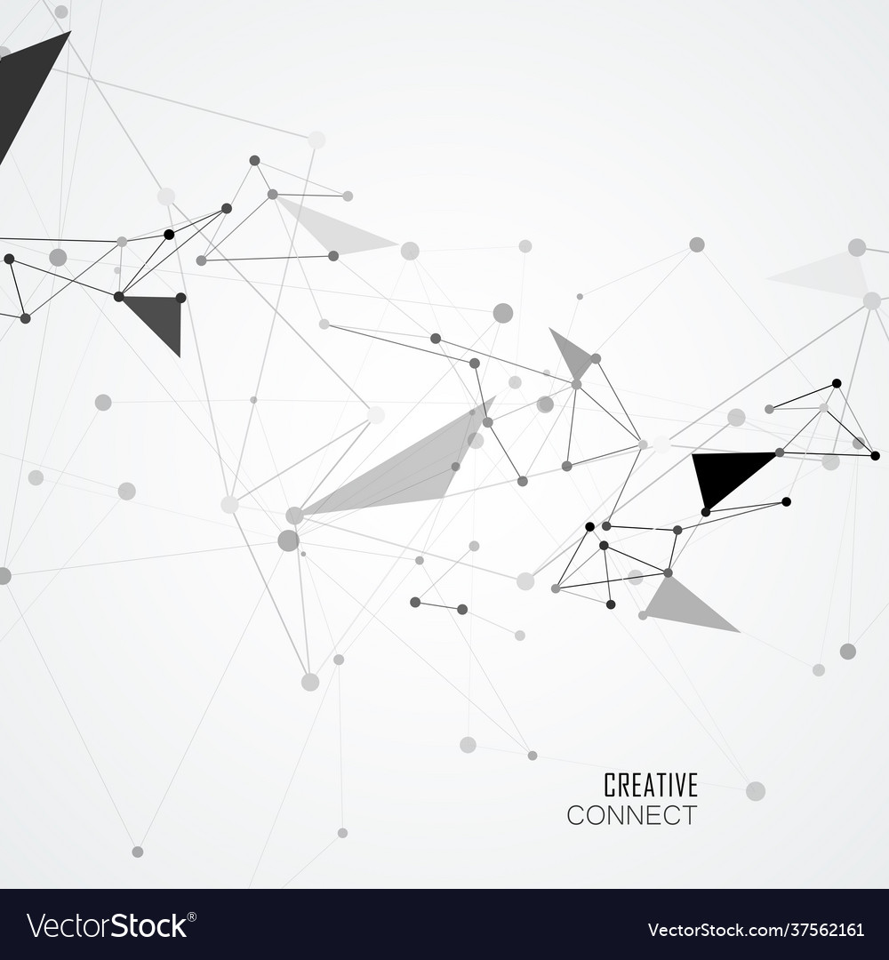 Abstract Connection Dots Lines Communication Vector Image
