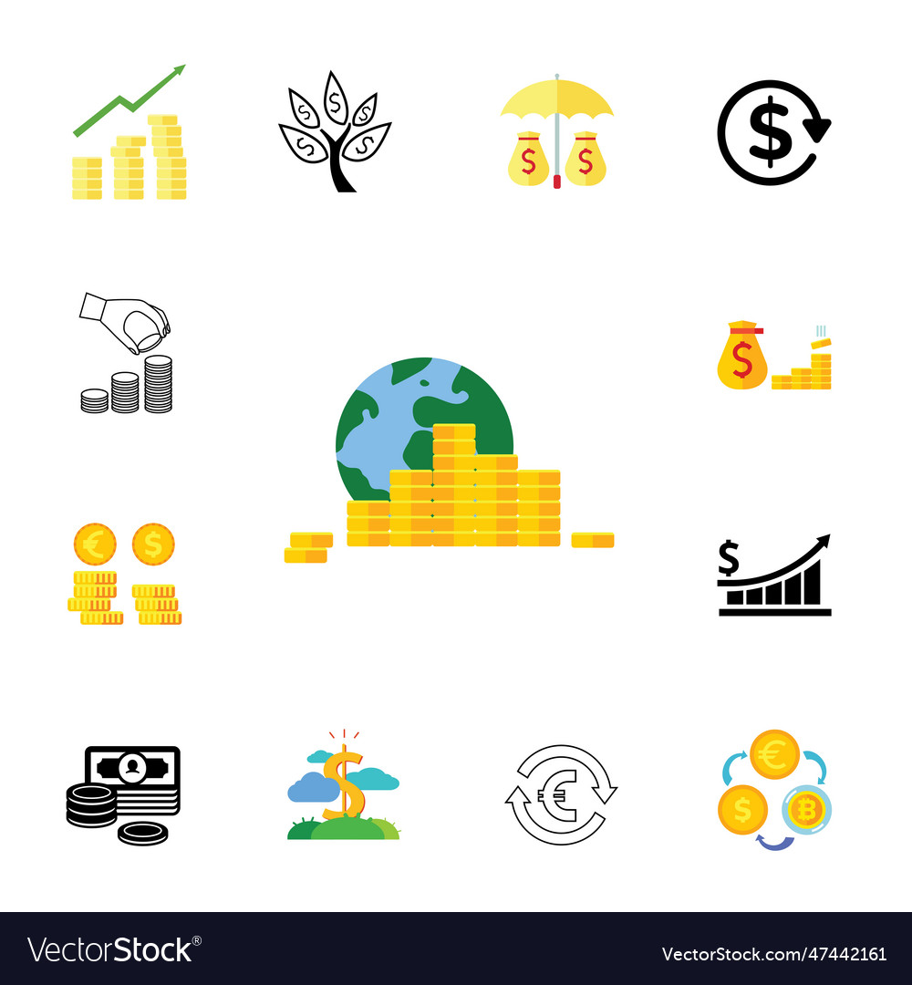 Banking icon set Royalty Free Vector Image - VectorStock