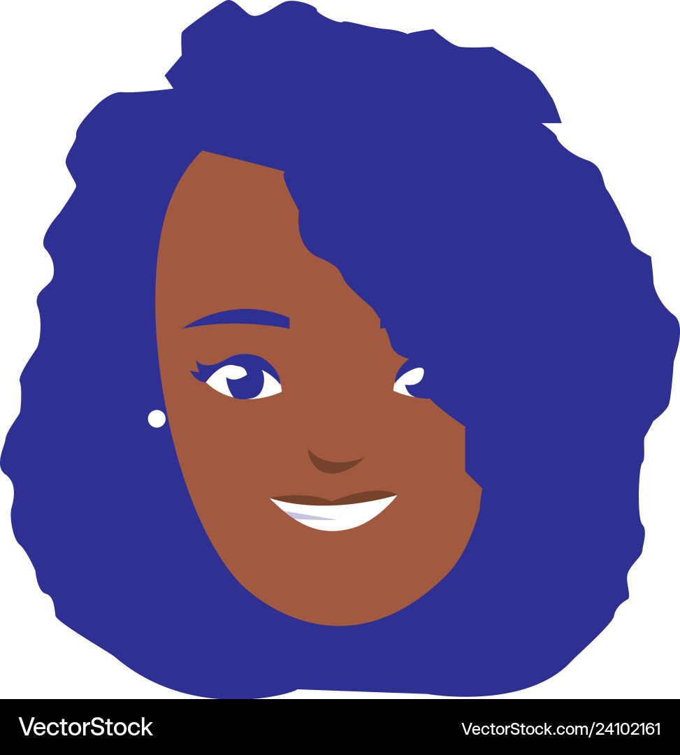 Beautiful woman black head character Royalty Free Vector