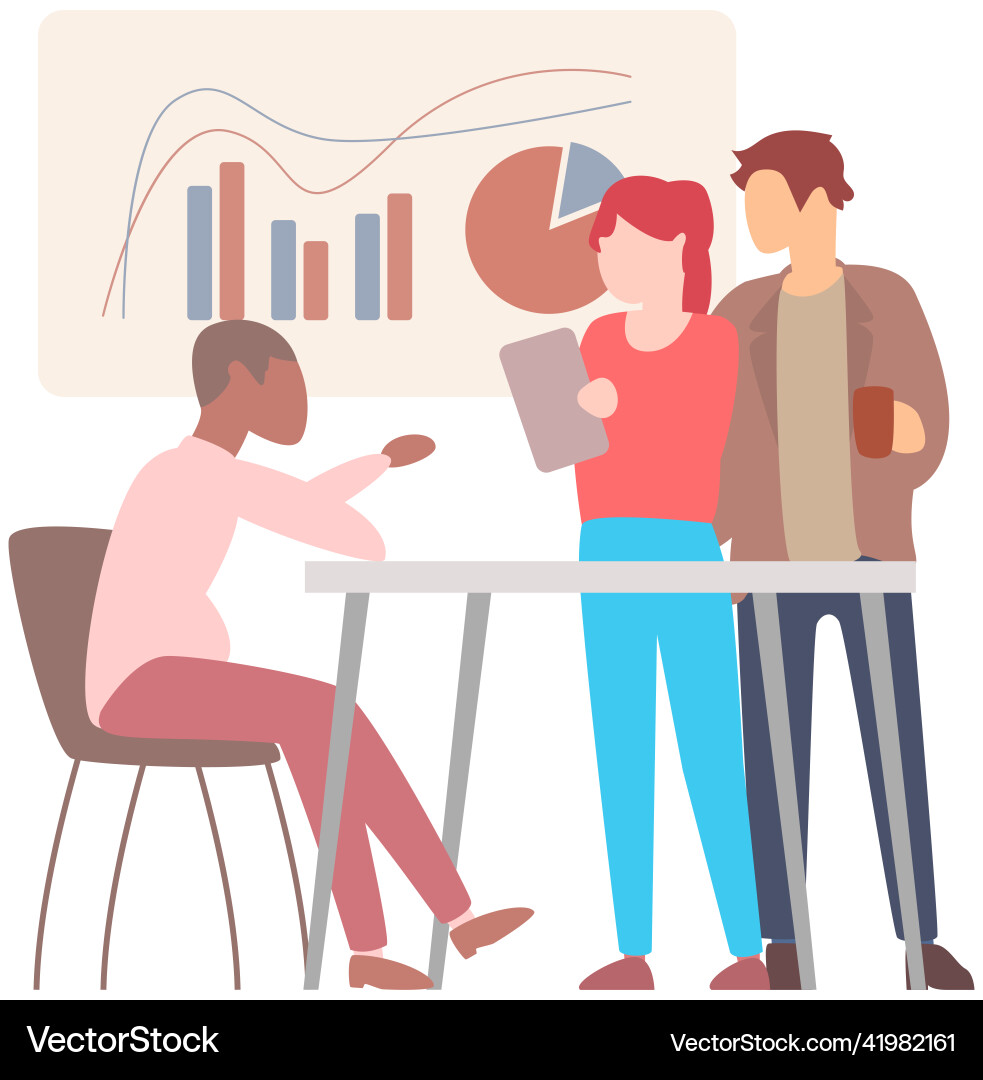 Business partners have meeting in office Vector Image