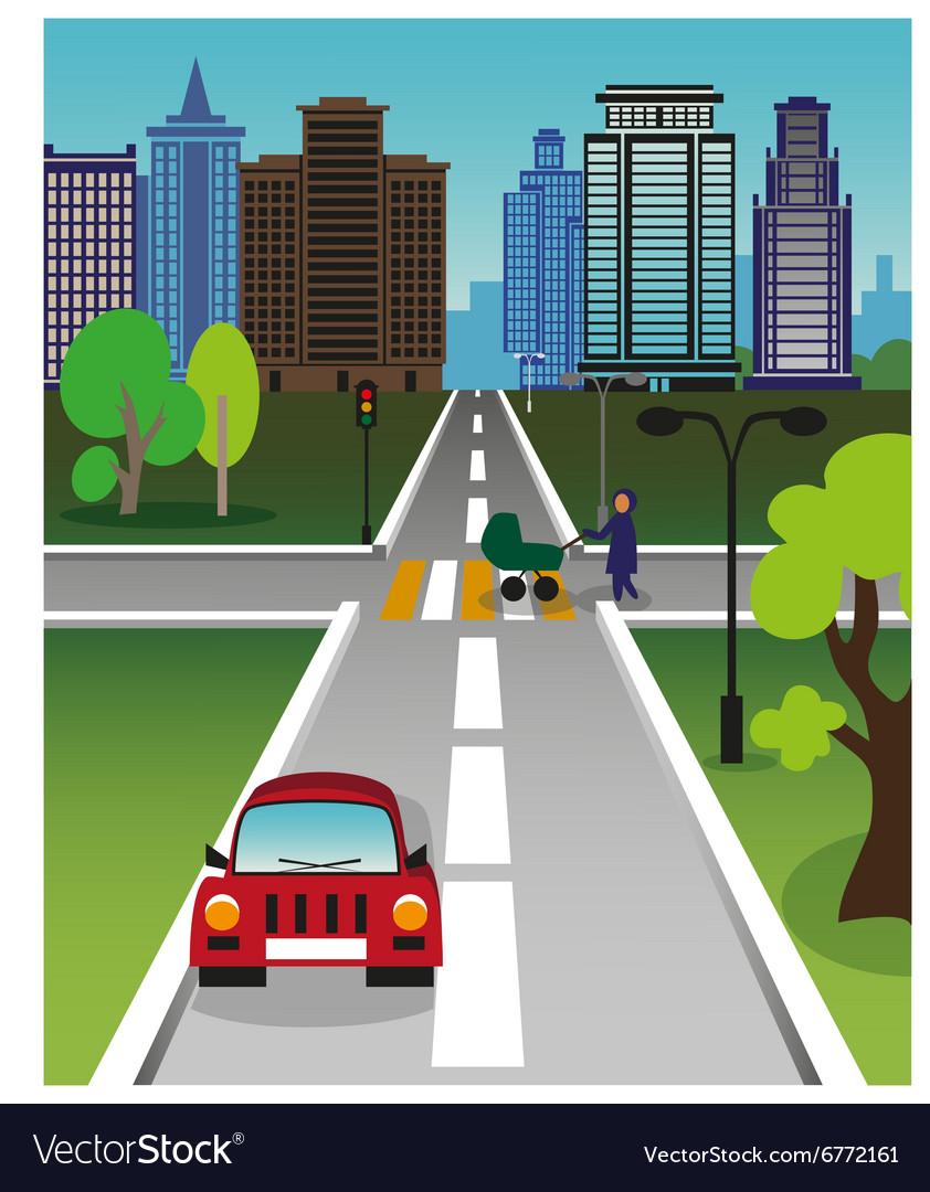 City road Royalty Free Vector Image - VectorStock