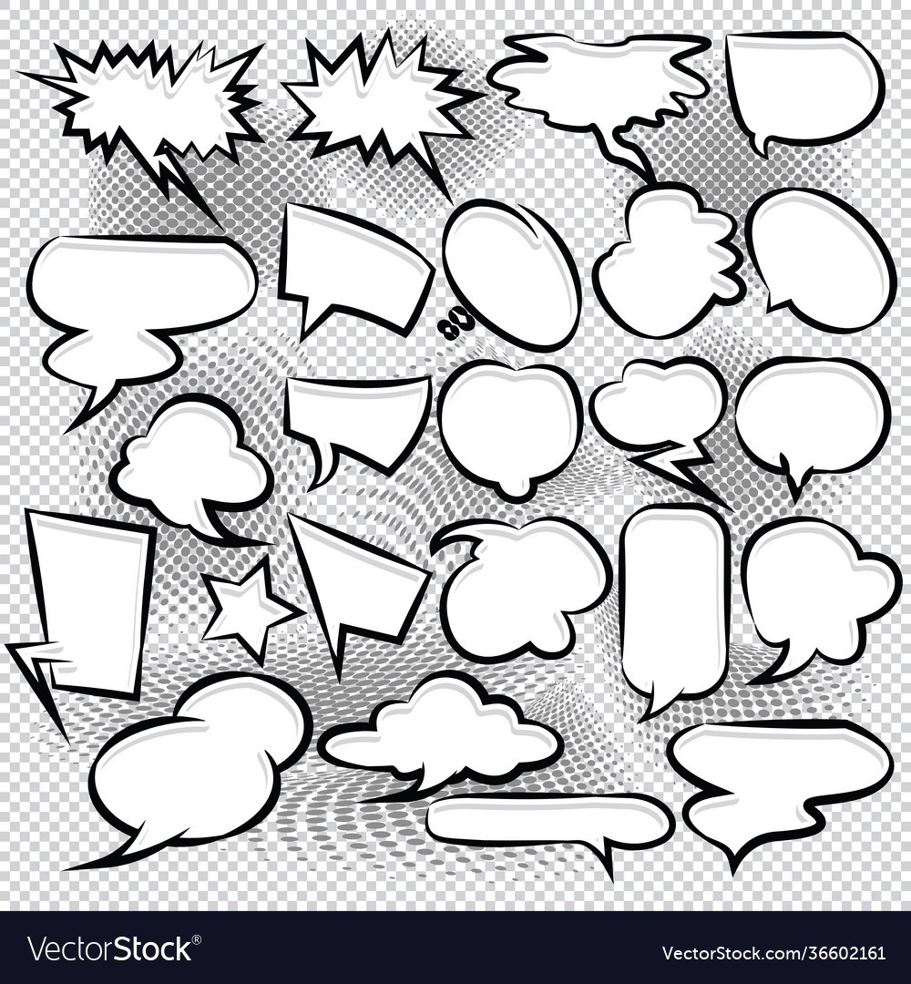 Comic bubble speech balloons cartoon Royalty Free Vector