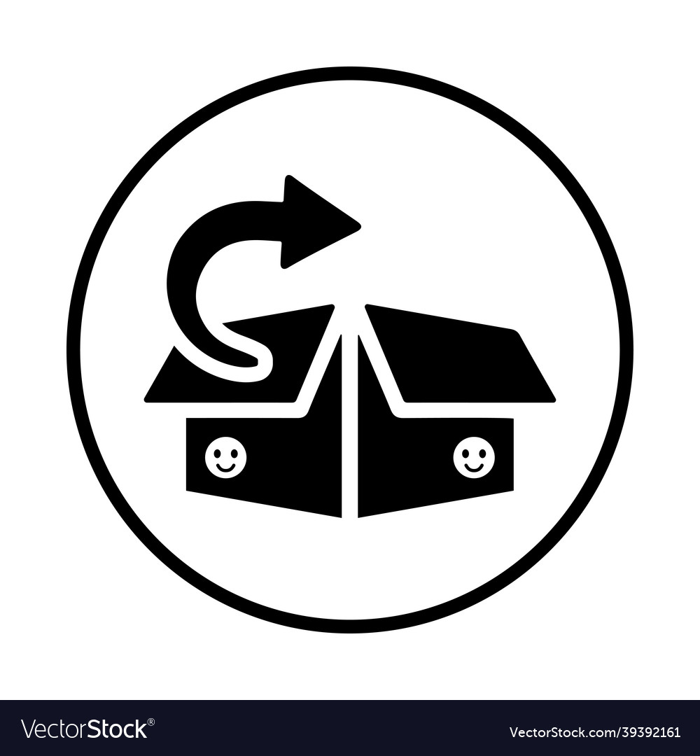 Delivery return icon black graphics Royalty Free Vector