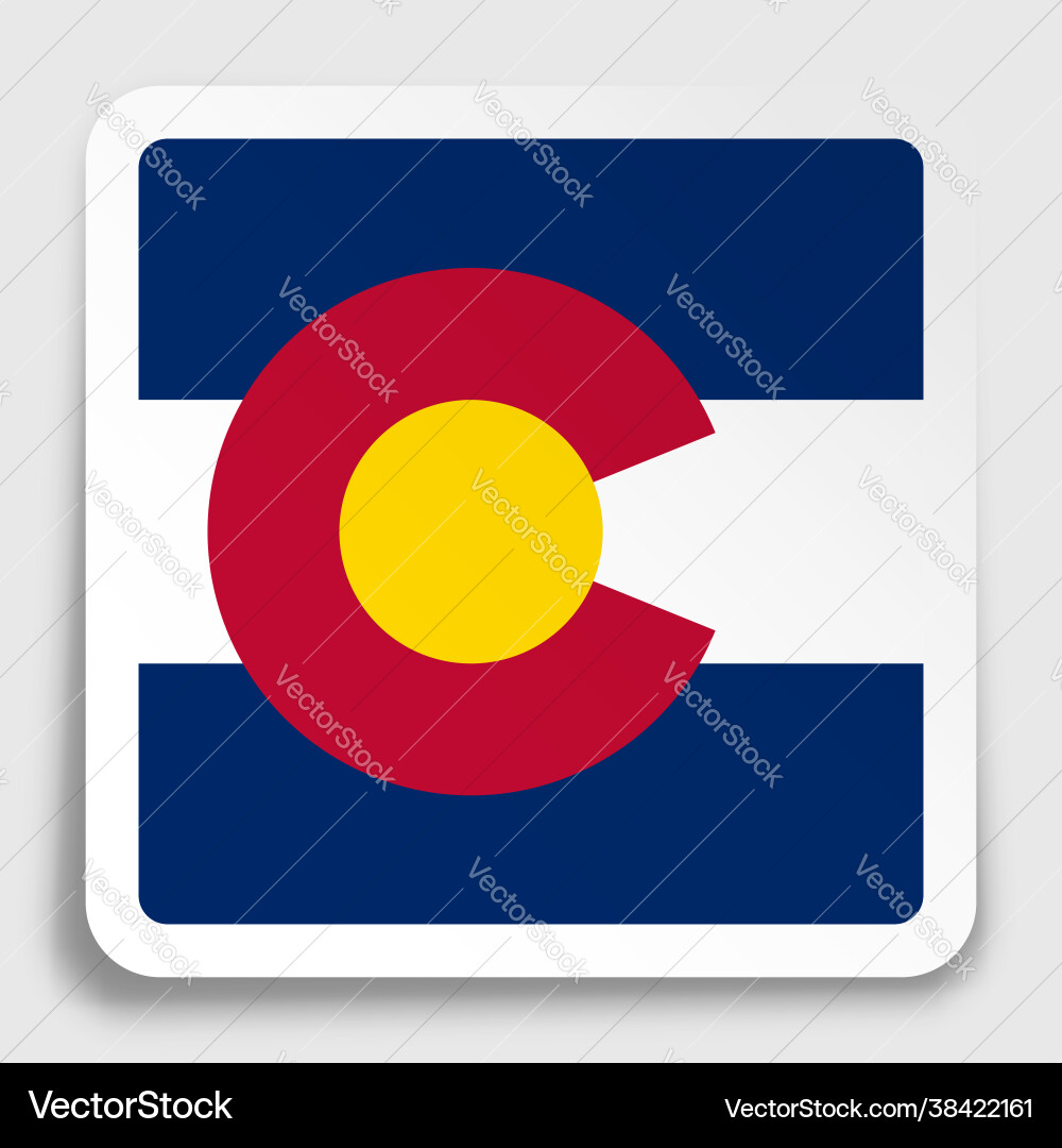 Flag american state colorado icon on paper Vector Image