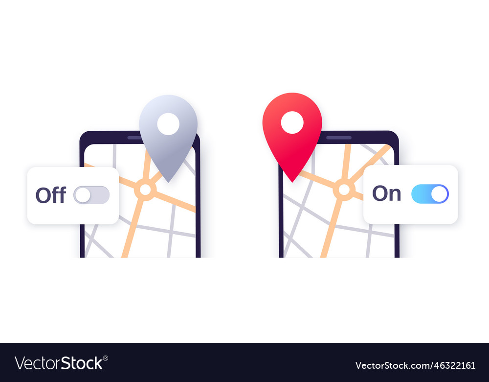 Gps activation toggle Royalty Free Vector Image