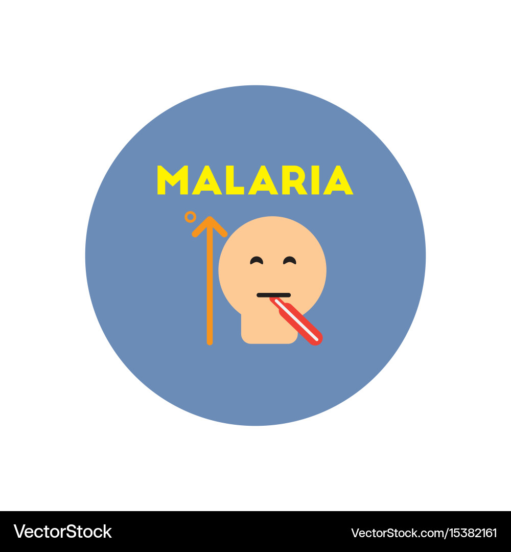 Icon on circle various symptoms of malar Vector Image
