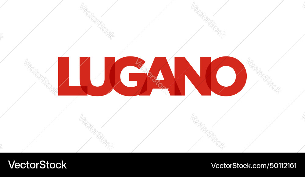 Lugano in the switzerland emblem design Royalty Free Vector