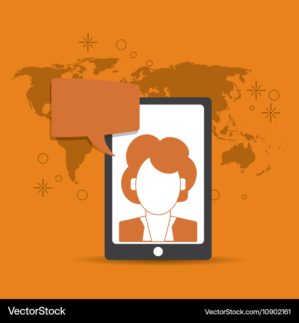 Person avatar with messaging related icons image Vector Image