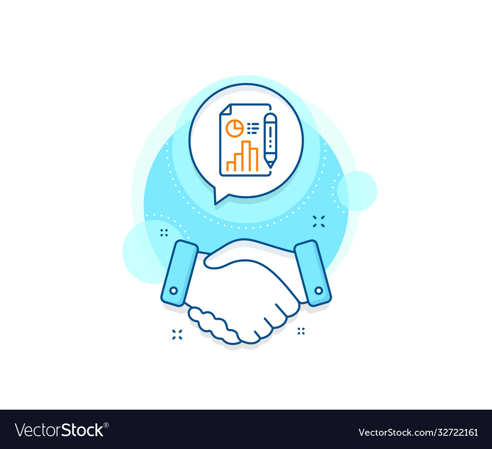 Report document line icon column graph sign Vector Image