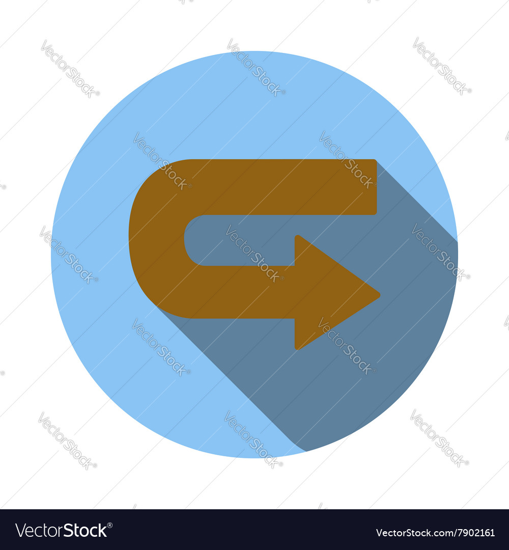 Return arrow icon flat style Royalty Free Vector Image