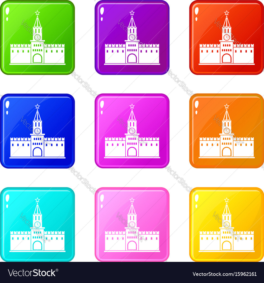Russian kremlin set 9 Royalty Free Vector Image