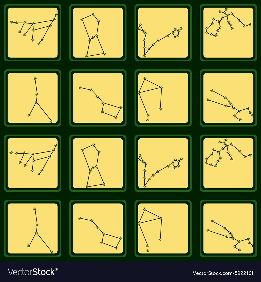 Seamless background with different constellations Vector Image