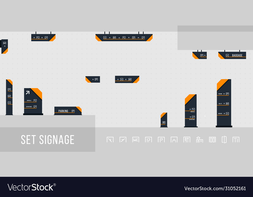 Set signage Royalty Free Vector Image - VectorStock