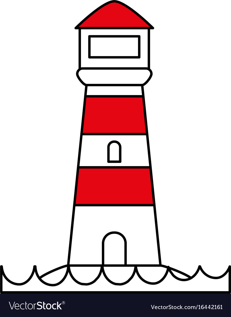 Striped lighthouse icon image Royalty Free Vector Image