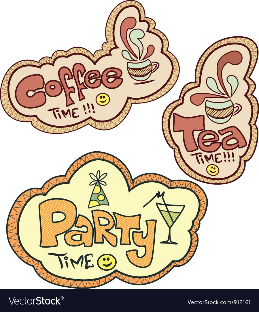 Tea time coffee party Royalty Free Vector Image