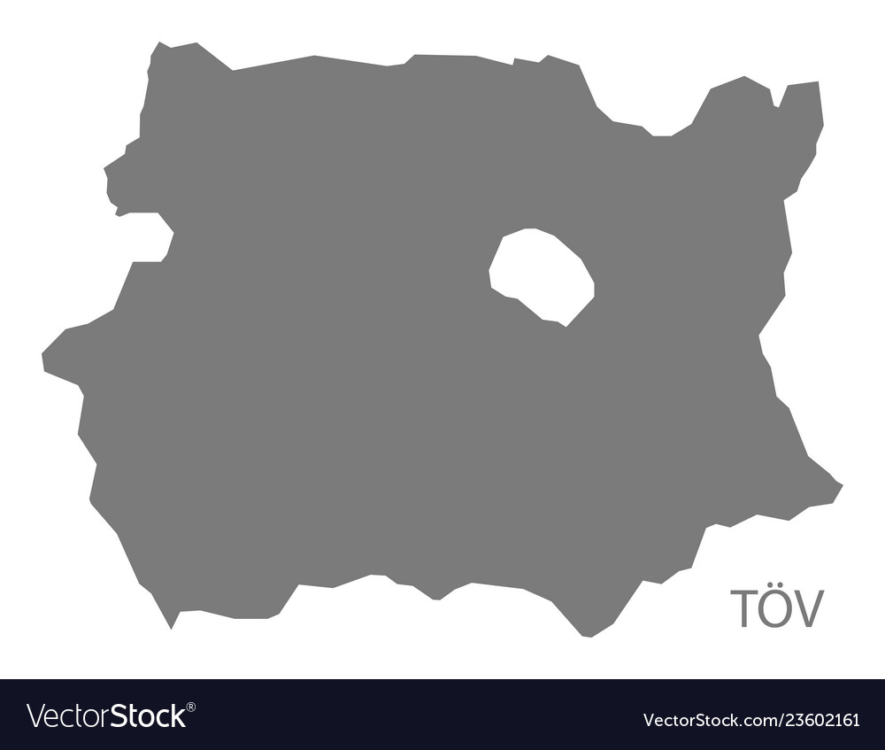 Tov mongolia map grey Royalty Free Vector Image