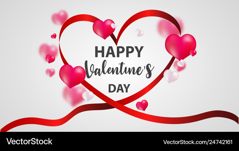 Valentines day banner template red heart Vector Image