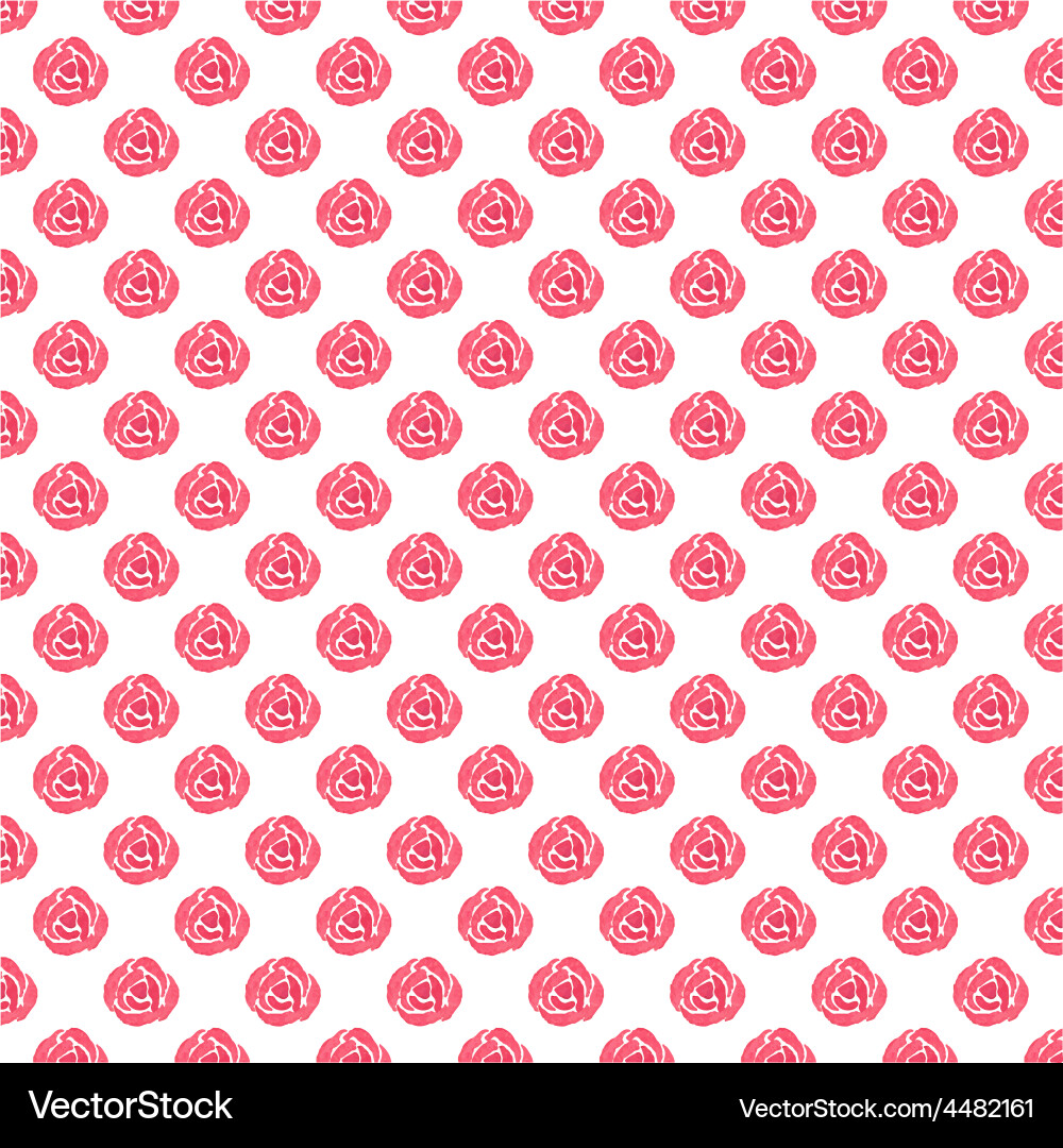 Watercolor seamless pattern with red roses Vector Image