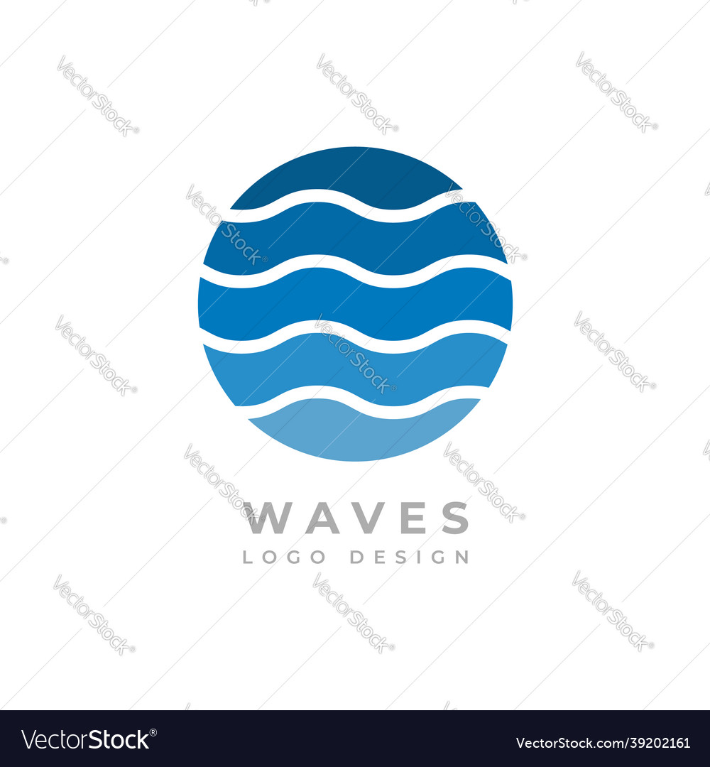 Waves logo graphic design Royalty Free Vector Image