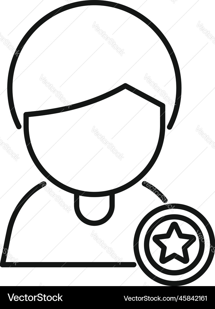 Winner ranking icon outline trophy reward Vector Image