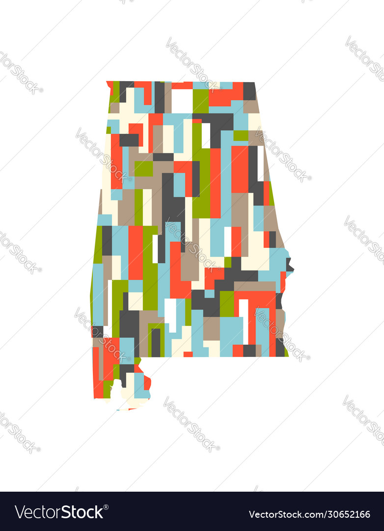 Alabama state abstract rectangular color pattern Vector Image