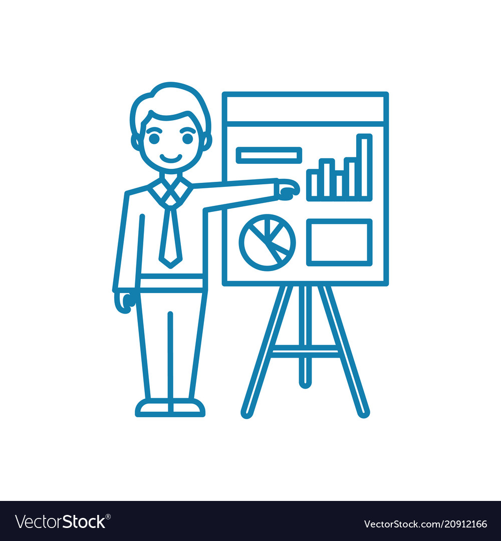 Analyst linear icon concept line Royalty Free Vector Image Analyst linear icon concept line Royalty Free Vector Image