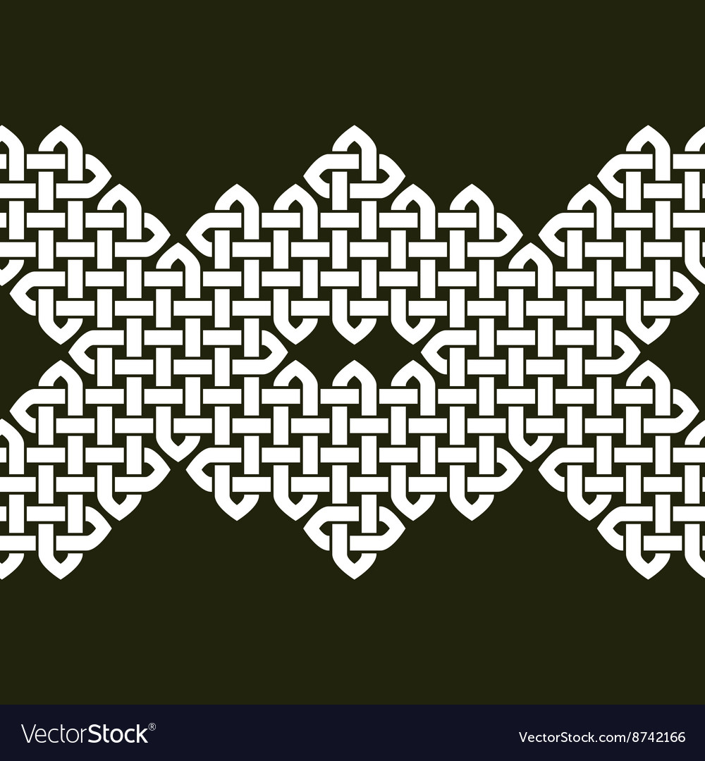 Asian or celtic knot seamless border pattern Vector Image