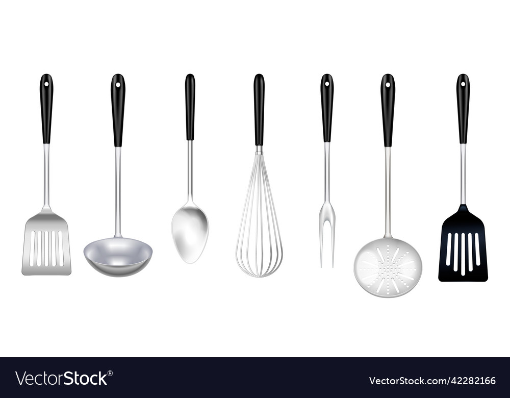Cooking tools realistic set Royalty Free Vector Image