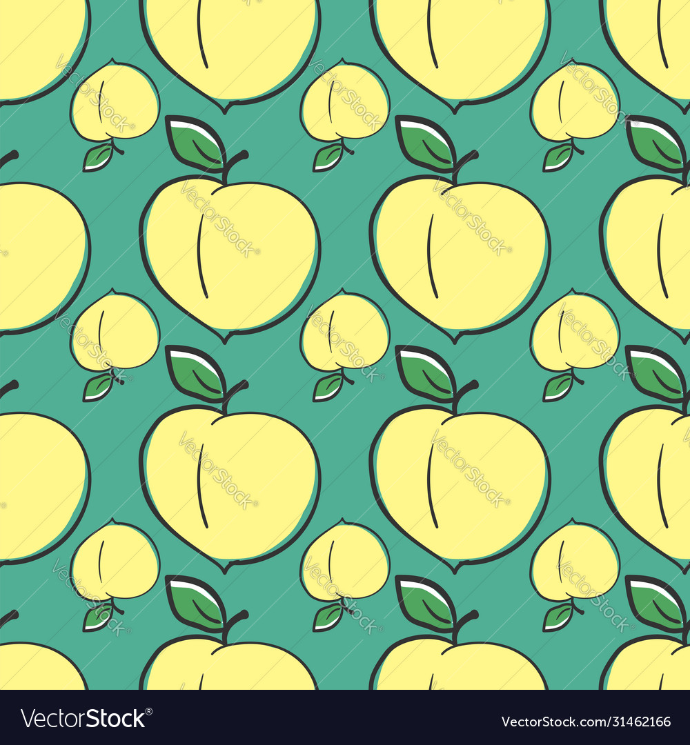 Cute peach pattern on white background Royalty Free Vector