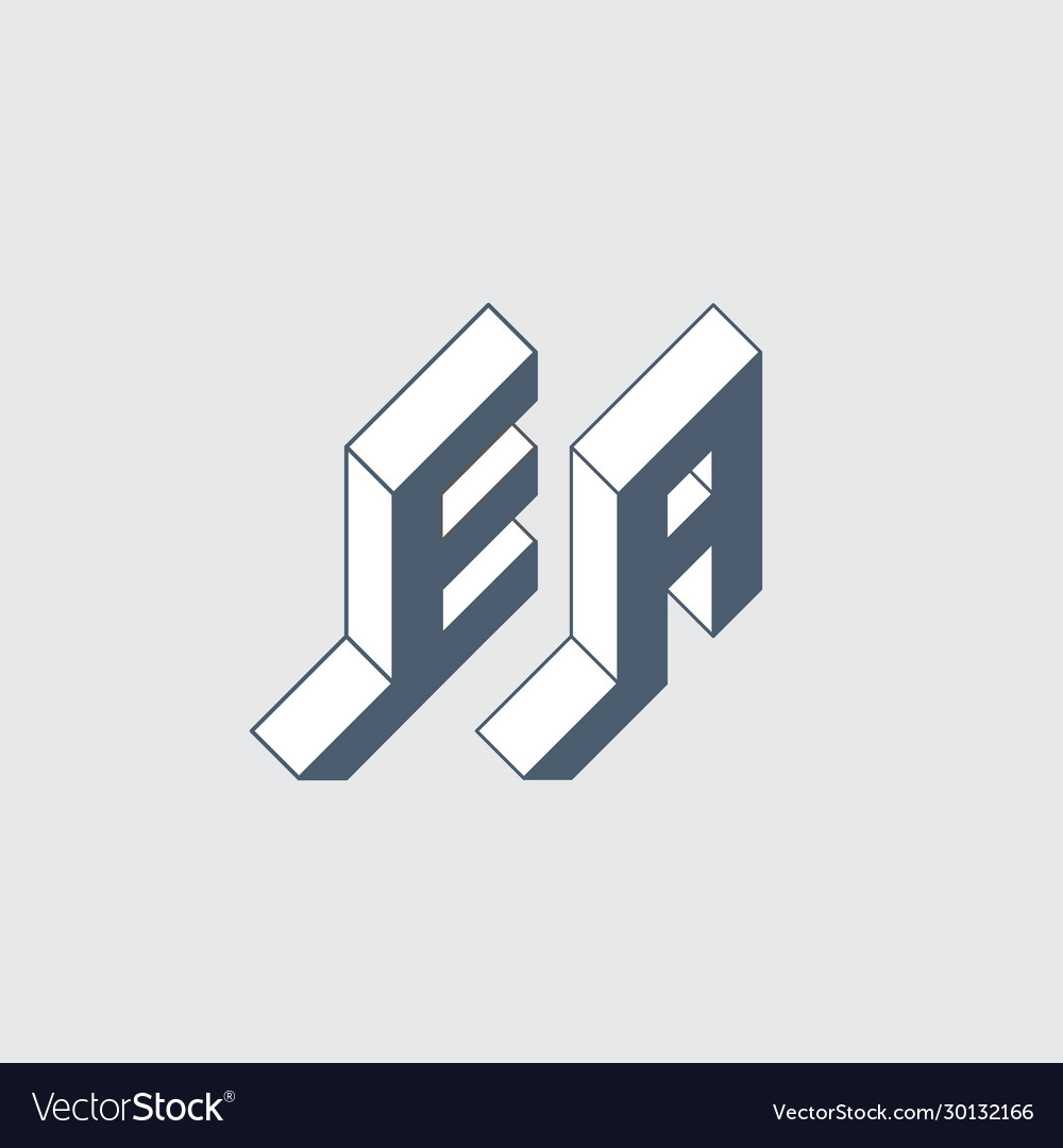 Ea - 2-letter code e and a - monogram or logotype Vector Image