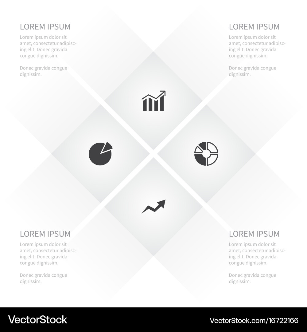 Icon diagram set of growth circle Royalty Free Vector Image