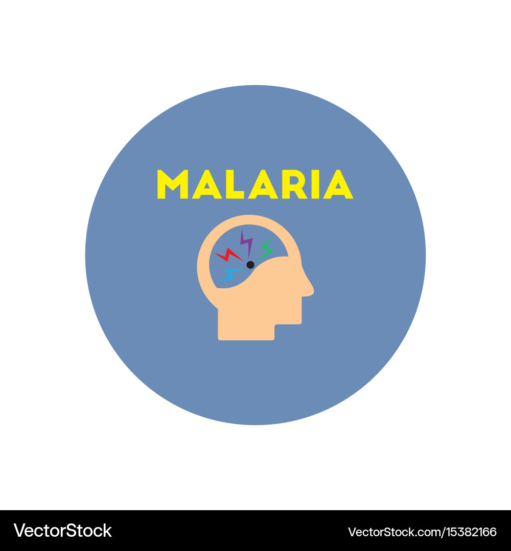 Icon on circle various symptoms of malar Vector Image