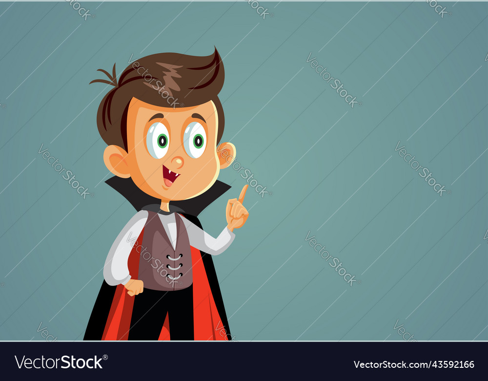 Little vampire boy explaining cartoon Royalty Free Vector