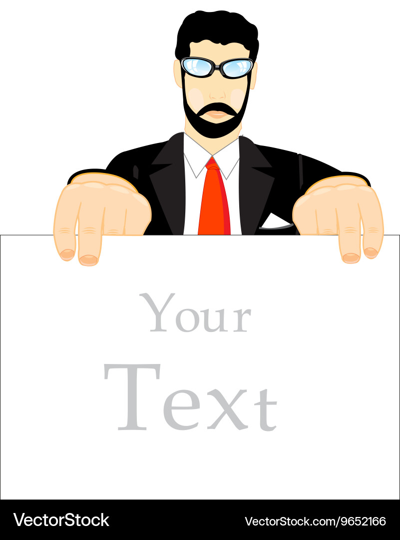 Man with poster Royalty Free Vector Image - VectorStock