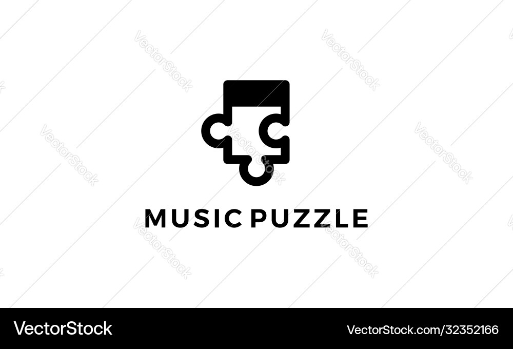 Music puzzle logo design concept Royalty Free Vector Image