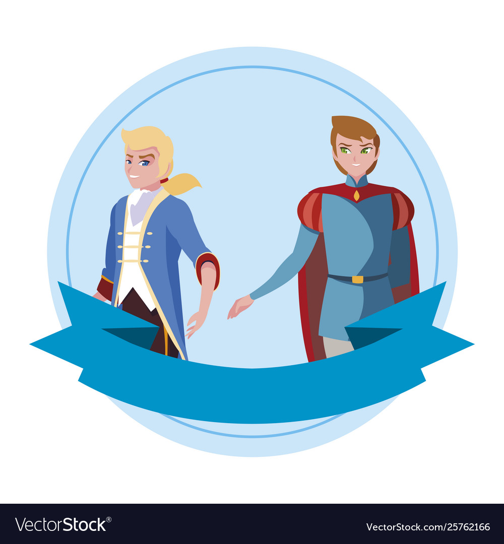 Princes charming tales characters Royalty Free Vector Image