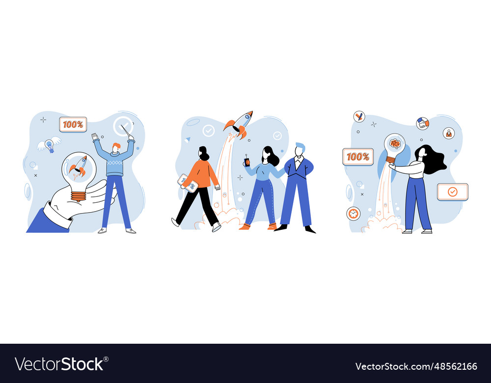 Project launch a exciting Royalty Free Vector Image