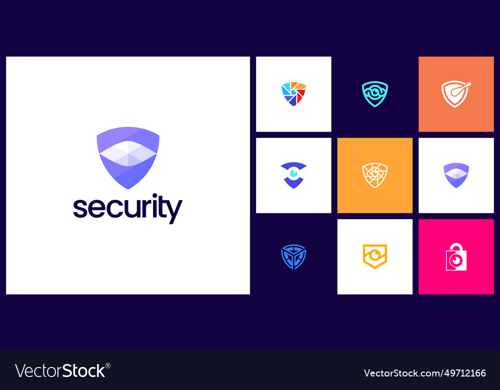 Security logo template collection Royalty Free Vector Image